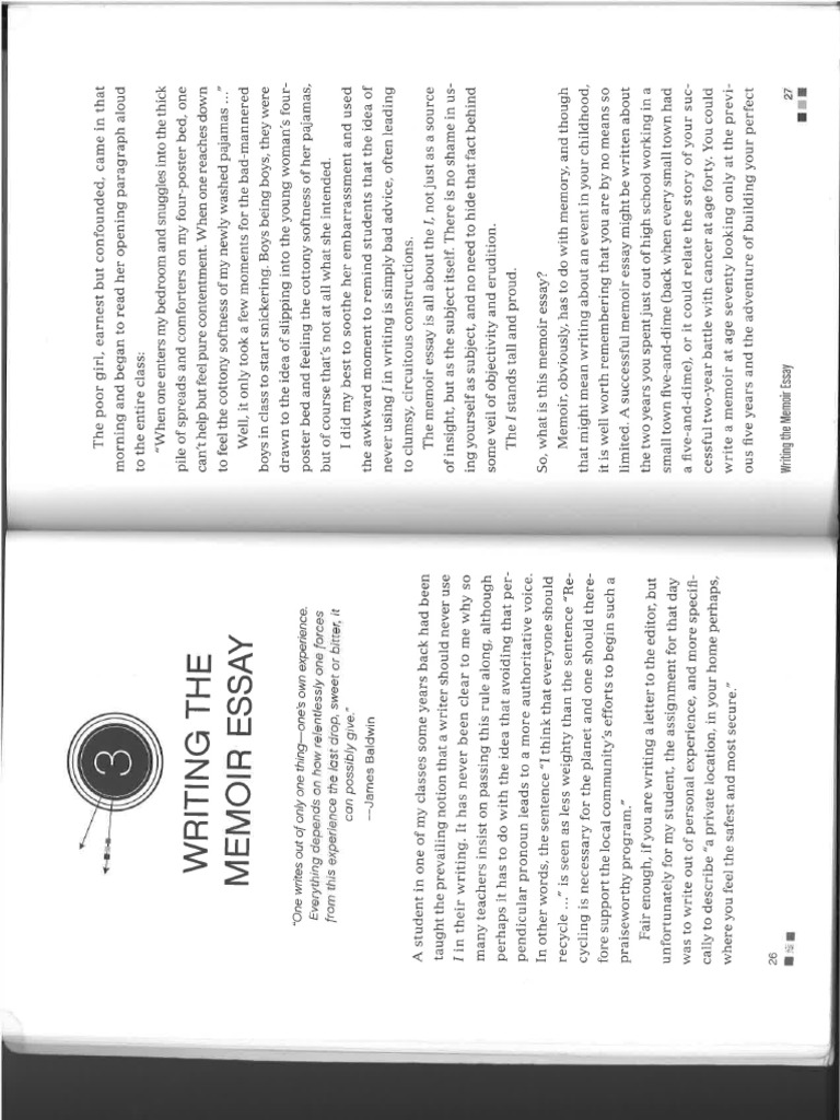 Dinty W. Moore "Writing The Memoir Essay" | PDF