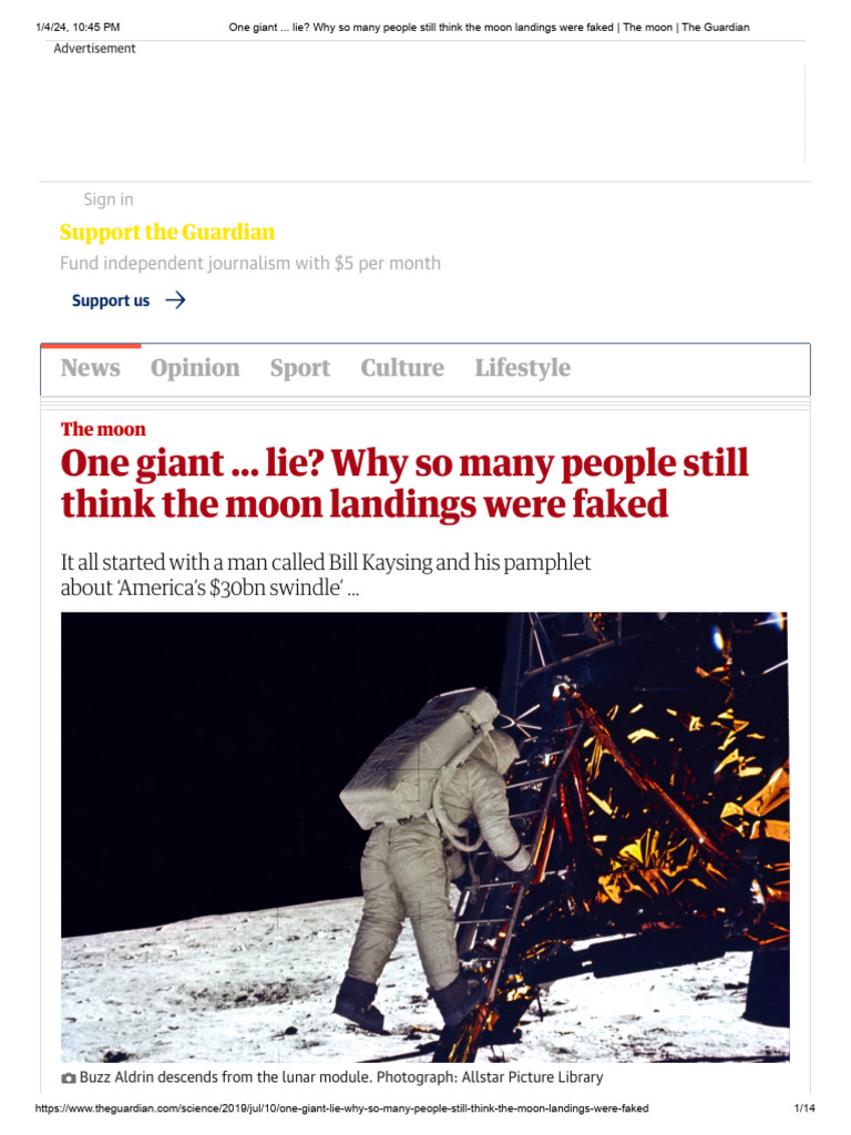 One giant ... lie_ Why so many people still think the moon landings ...