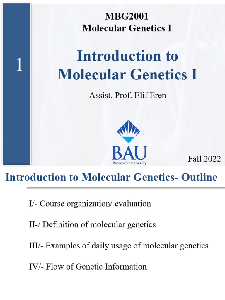 Molecular Genetics I Course Overview | PDF | Genotype | Dominance ...