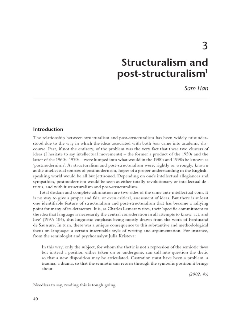 Structuralism and Post-Structuralism - 1 - 24 - 12 - 29 - 04 - 50 - 27 | PDF | Phenomenology ...
