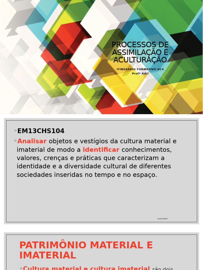 ACULTURAÇÃO E ASSIMILAÇÃO | PDF | Herança cultural | Educação em Artes ...