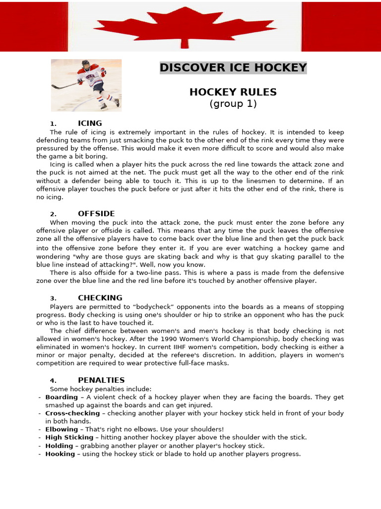 3discover Ice Hockey Reading Comprehension Sheets | PDF | Ice Hockey ...