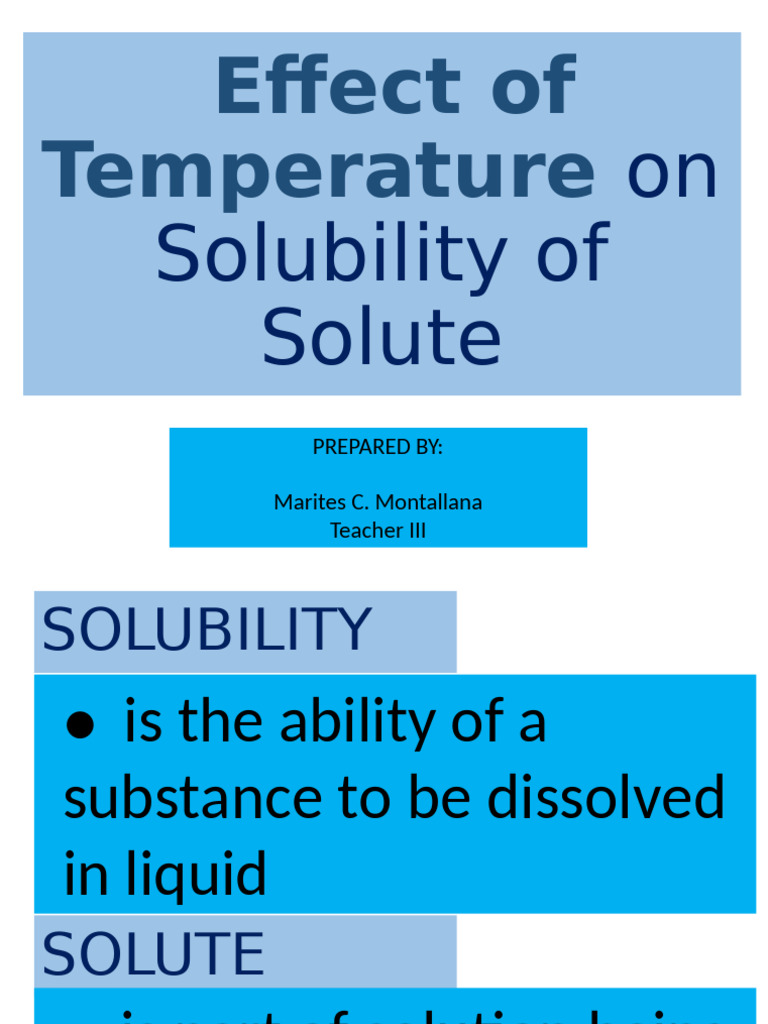 Temperature's Impact on Solute Solubility | PDF