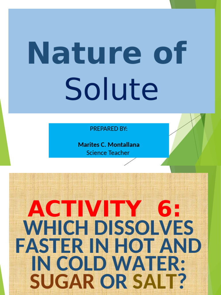 Module 1 Activity 6 Nature of Solute | PDF | Water