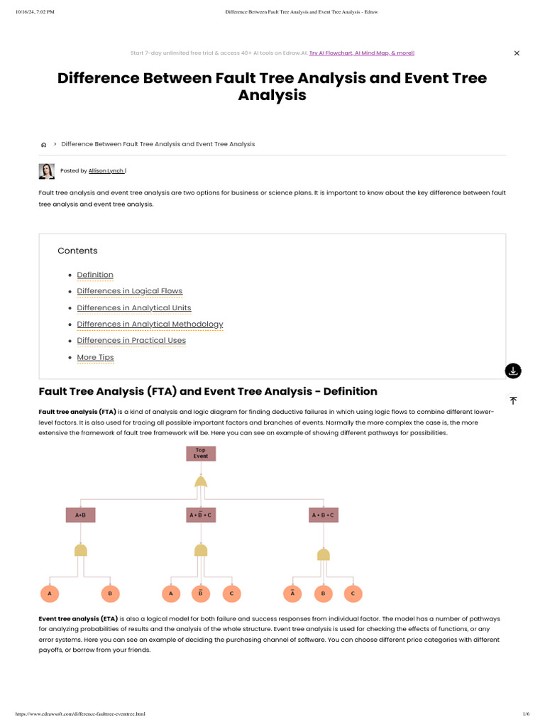 Difference Between Fault Tree Analysis and Event Tree Analysis - Edraw | PDF | Analysis