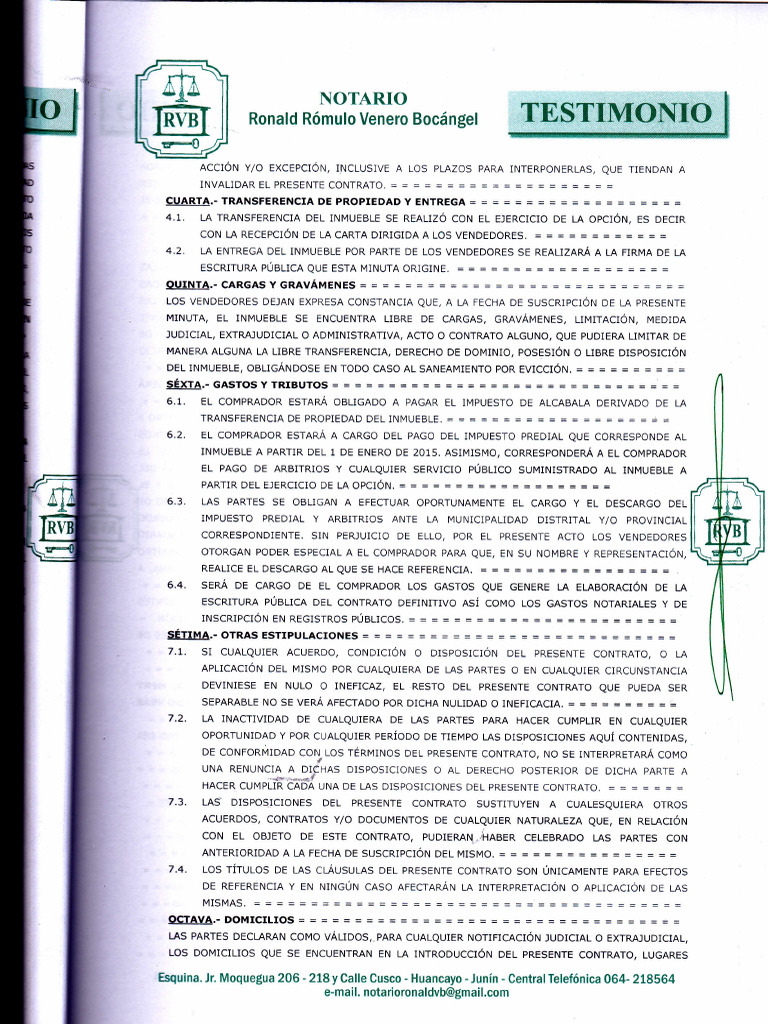 Escritura compraventa RSO 4 | PDF | Consentimiento | Ley de obligaciones