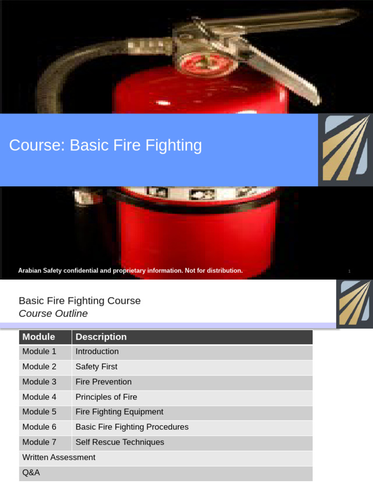 IADC Basic Fire Fighting Training Slides | PDF | Fires | Firefighting