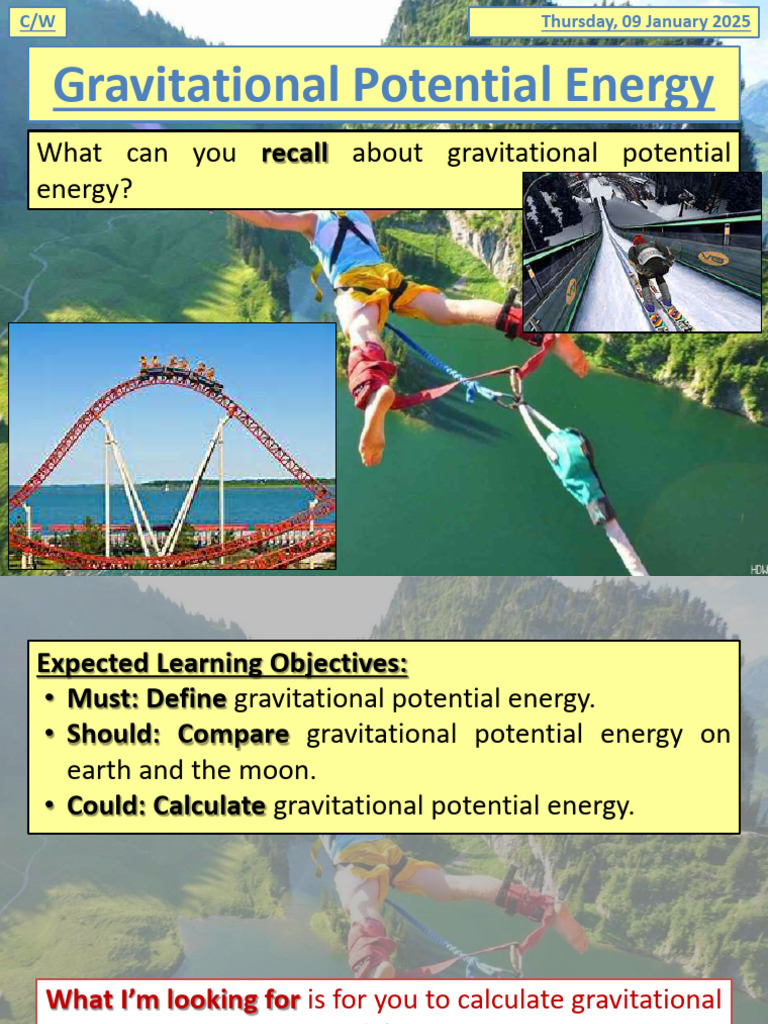 P1a.2.6 Gravitational Potential Energy - HT | PDF | Potential Energy | Mass
