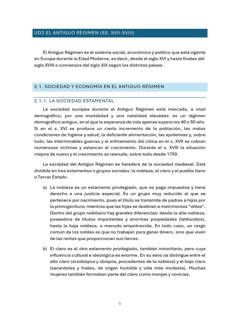 El Antiguo Régimen (S. XVIII) | PDF | Imperio español | España