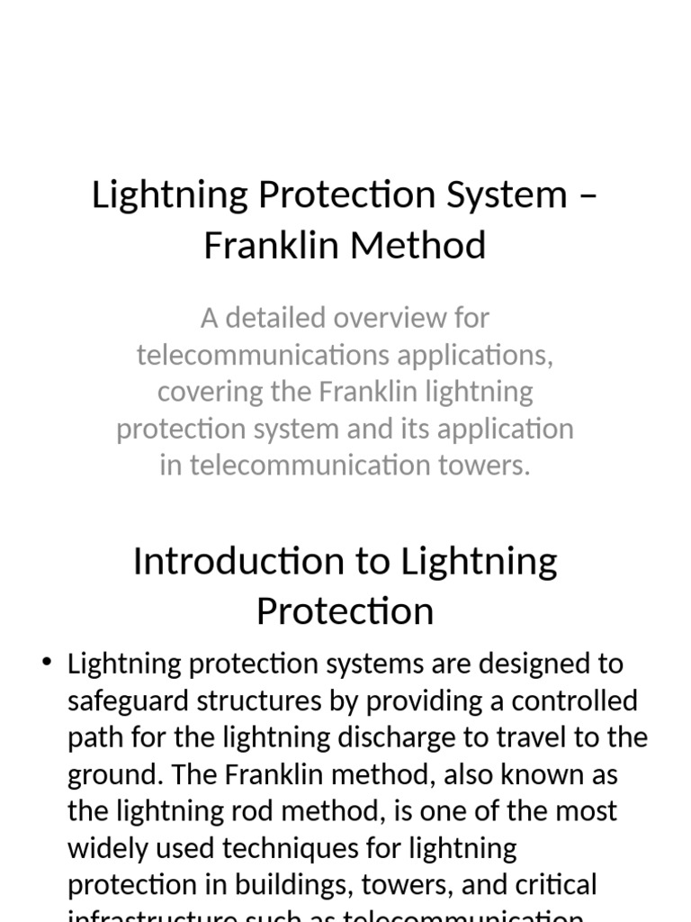 Franklin Lightning Protection for Towers | PDF | Building Engineering ...