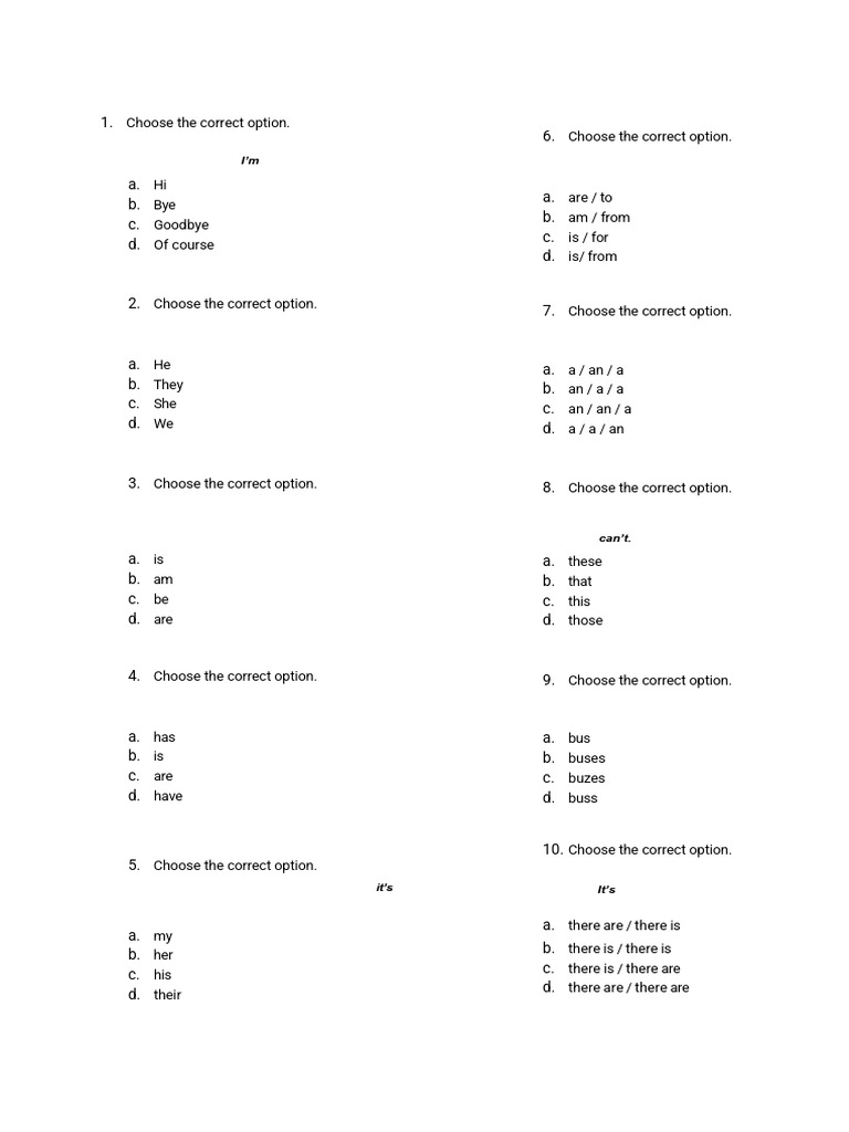 Choose The Correct Option 1 | PDF
