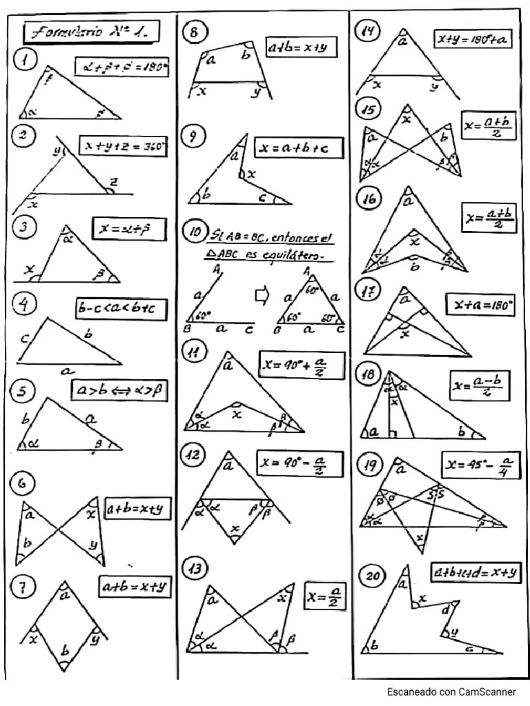 Formulario de Geometría Euclidiana | PDF