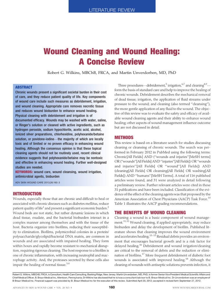 Wound Cleaning and Wound Healing | PDF | Wound | Randomized Controlled ...