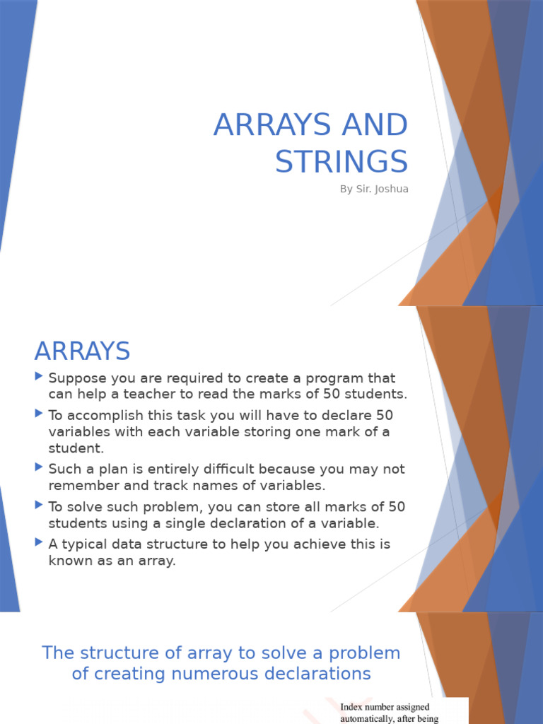L10 Arrays And Strings Pdf String Computer Science Matrix Mathematics