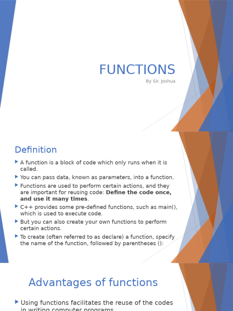 L9 - FUNCTIONS | PDF | Parameter (Computer Programming) | Control Flow