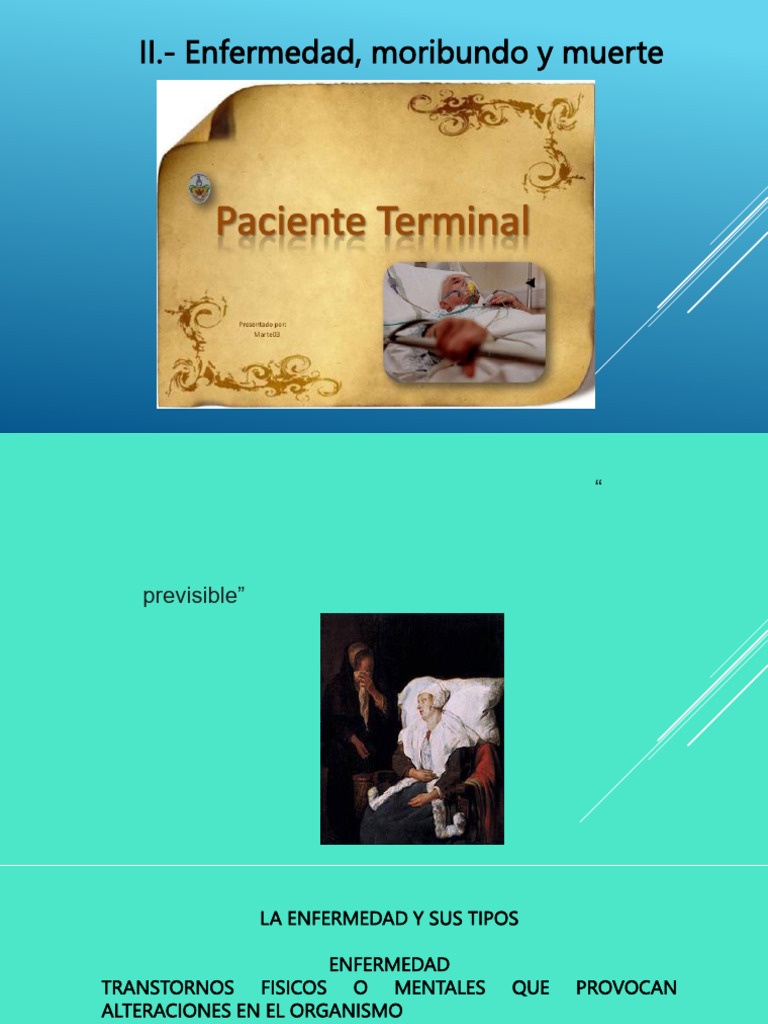 1.1 Enfermedad, Moribundo y Muerte | PDF | Condicion cronica ...