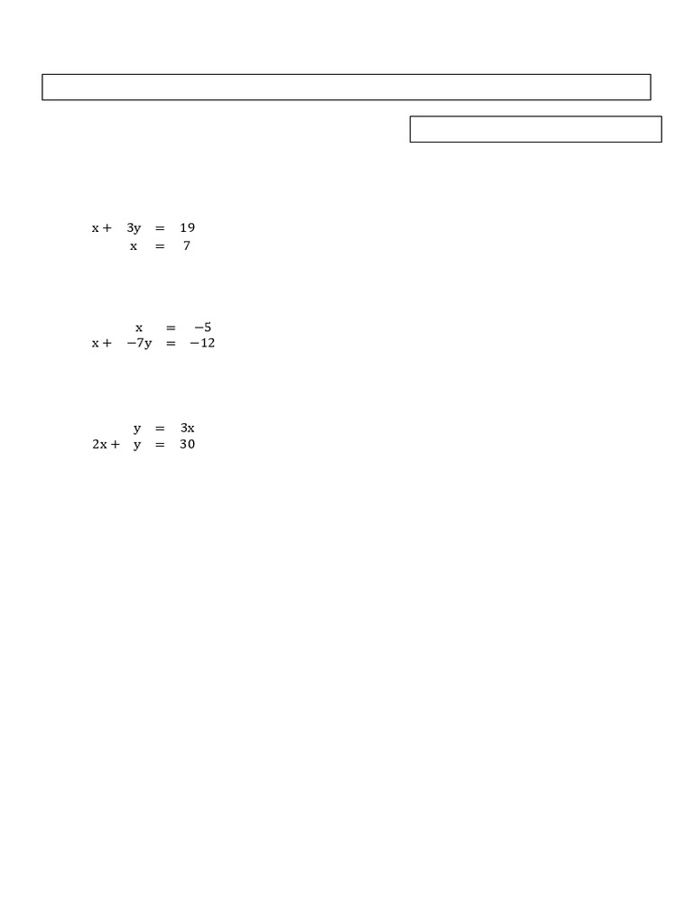 Solve Simultaneous Equations: Substitution Method | PDF