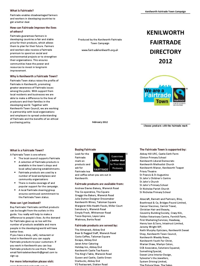 Fair Trade Leaflet Jan 12 | Fair Trade | Sustainable Business
