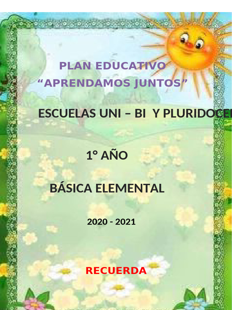 1-Primer Año Escuelas Uni - Bi y Pluridocentes. Proyecto 5 | PDF ...