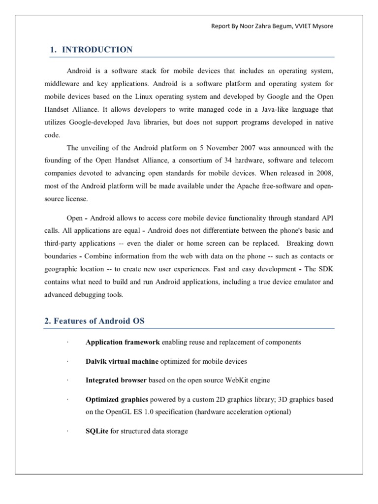 Á Y Introduction: Application Framework Dalvik Virtual Machine ...