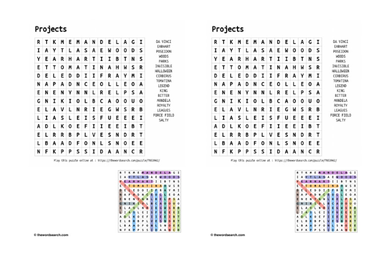 Wordsearch Projects | PDF