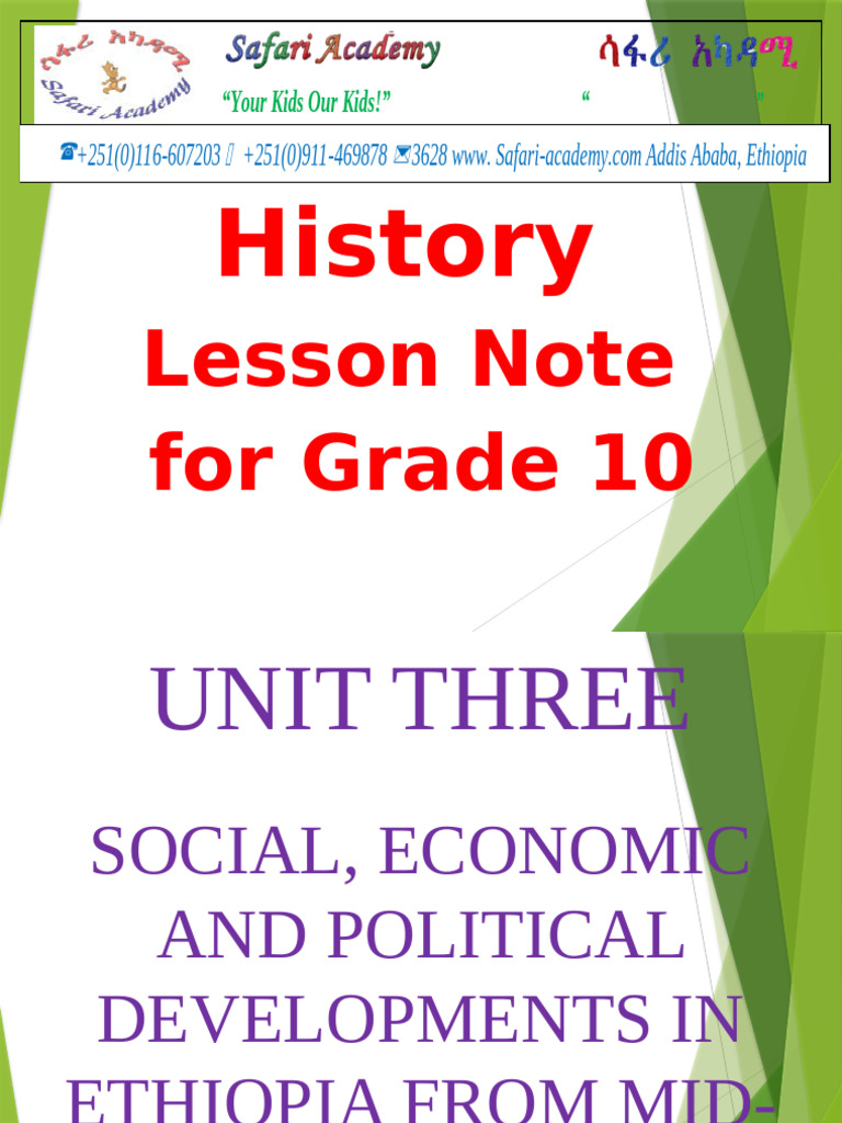Ethiopian History: Grade 10 Unit 3 | PDF | Ethiopia