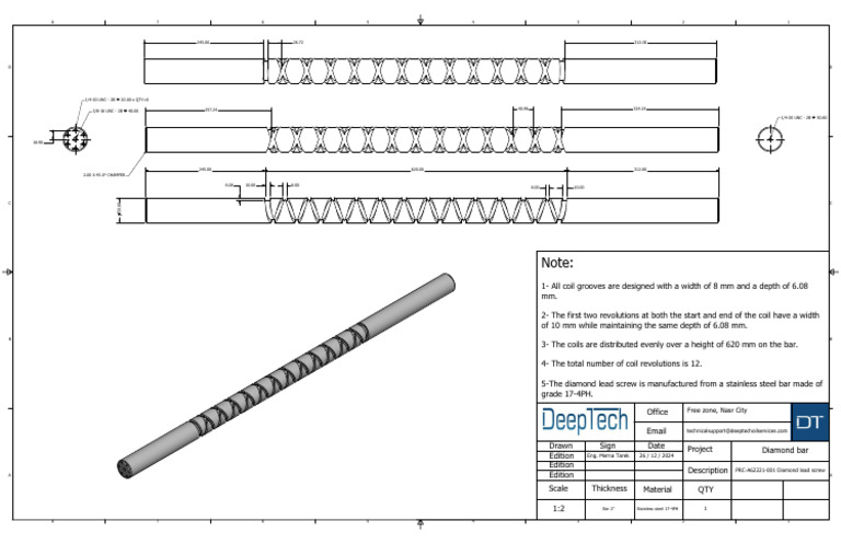 Diamond Lead Screw Specs & Details | PDF | Metalworking | Building ...