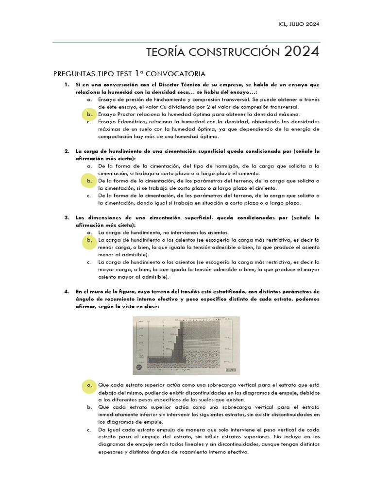 Teoría Construcción 2024 | PDF | Fundación (Ingeniería) | Ingeniería de Edificación
