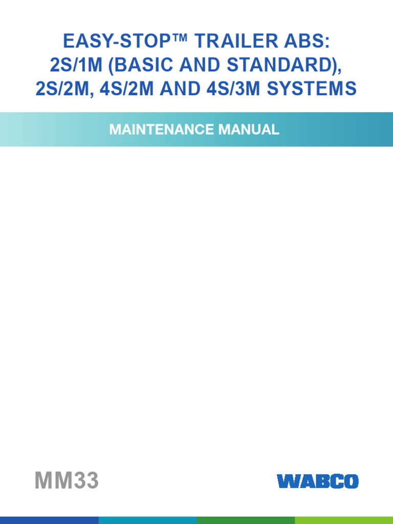 Wabco ABS Manual | PDF | Anti Lock Braking System | Trailer (Vehicle)