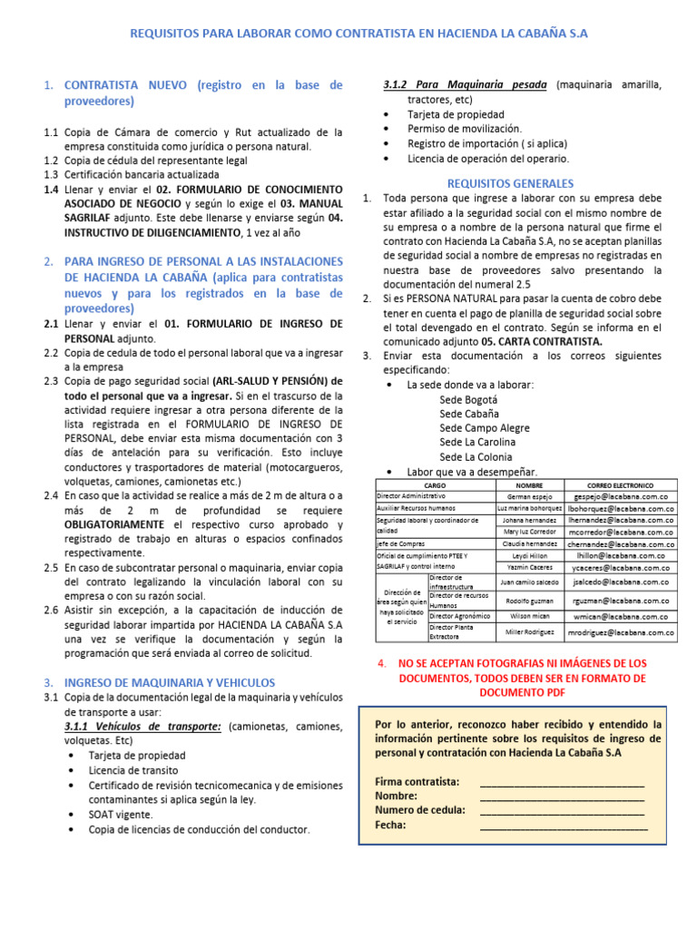 Requisitos para Ingresar A Laborar | PDF | Business