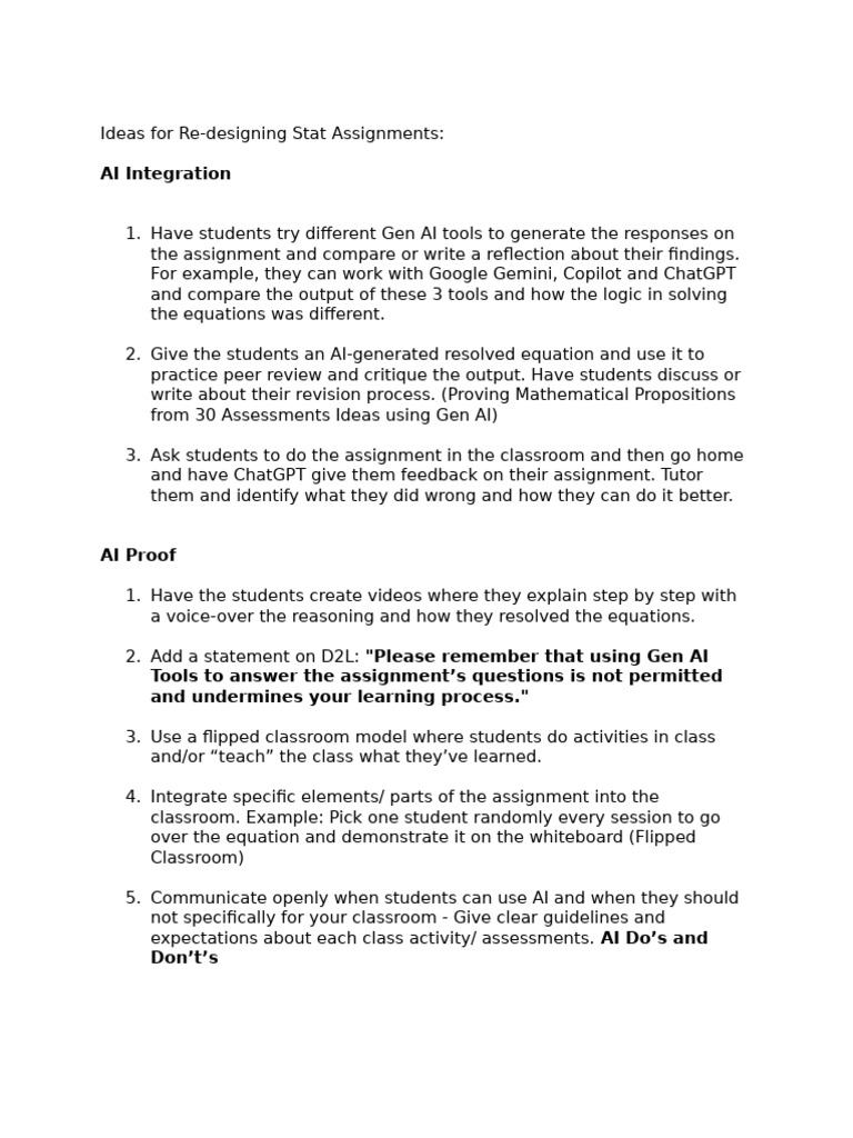 Assignments Ideas For Stat | PDF | Artificial Intelligence | Intelligence (AI) & Semantics