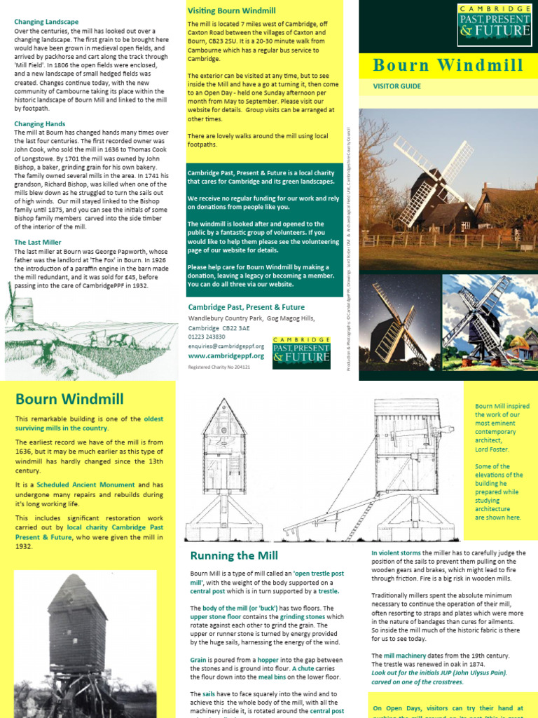 Bourn Windmill Visitor Leaflet - CURRENT | PDF | Mill (Grinding)