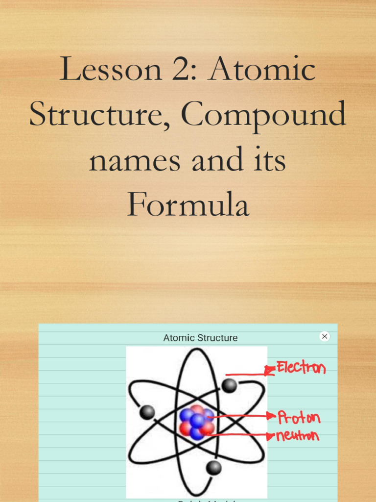 Lesson 2 Atomic Structure Compound Names and Its Formula | PDF | Ion ...