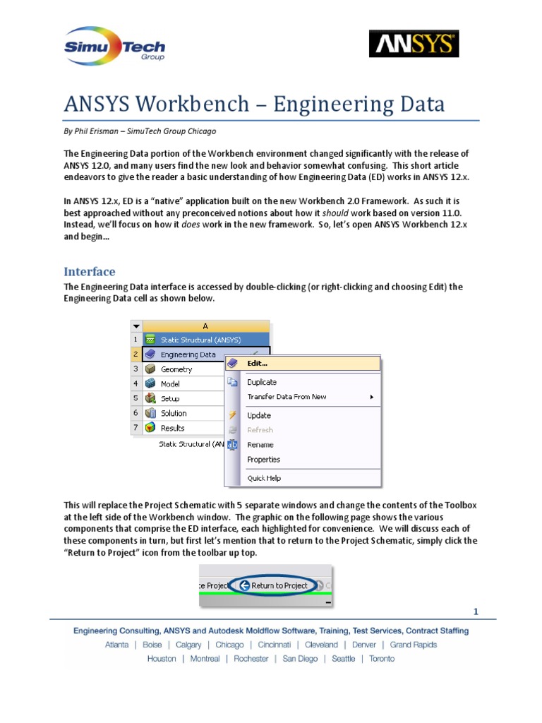 ANSYS 12 WB Engineering Data | PDF | Icon (Computing) | Spreadsheet