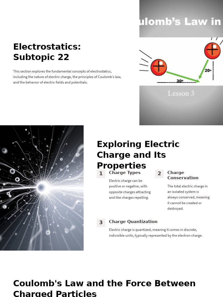 Electrostatics Subtopic 22 | PDF | Electric Field | Electric Charge