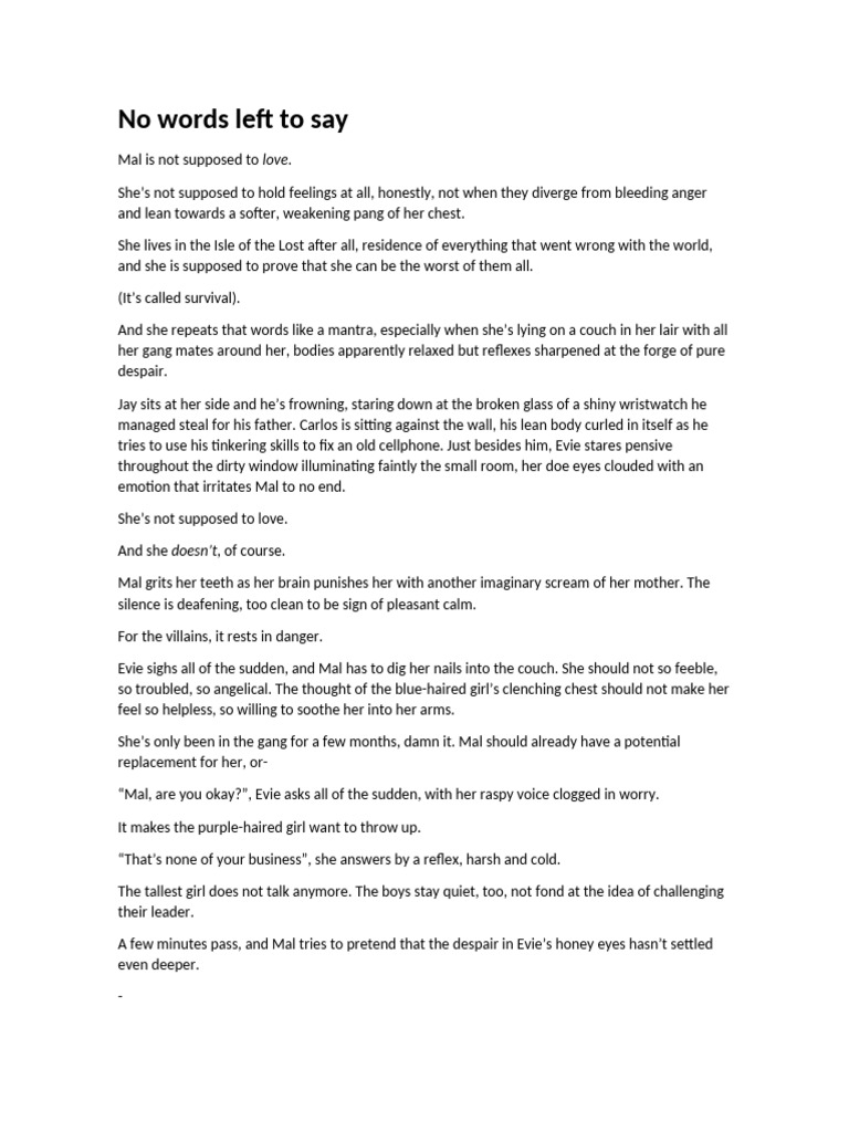 No Words Left to Say | PDF