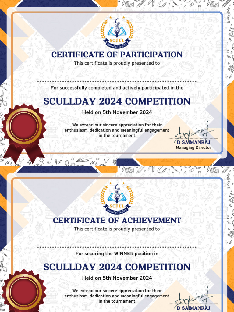 Achievement Certificate - Scull | PDF