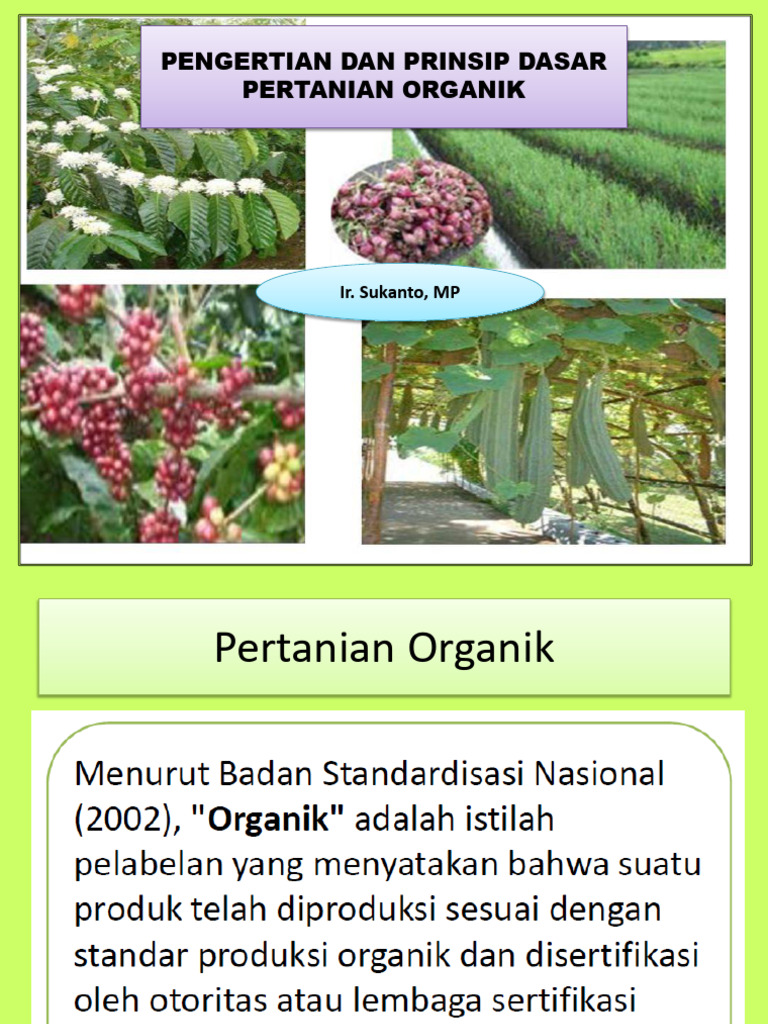 Pengertian Dan Prinsip Dasar Pertanian Organik | PDF