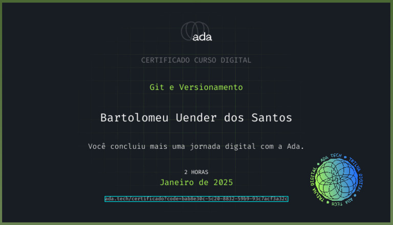 Certificado - Git e Versionamento | PDF
