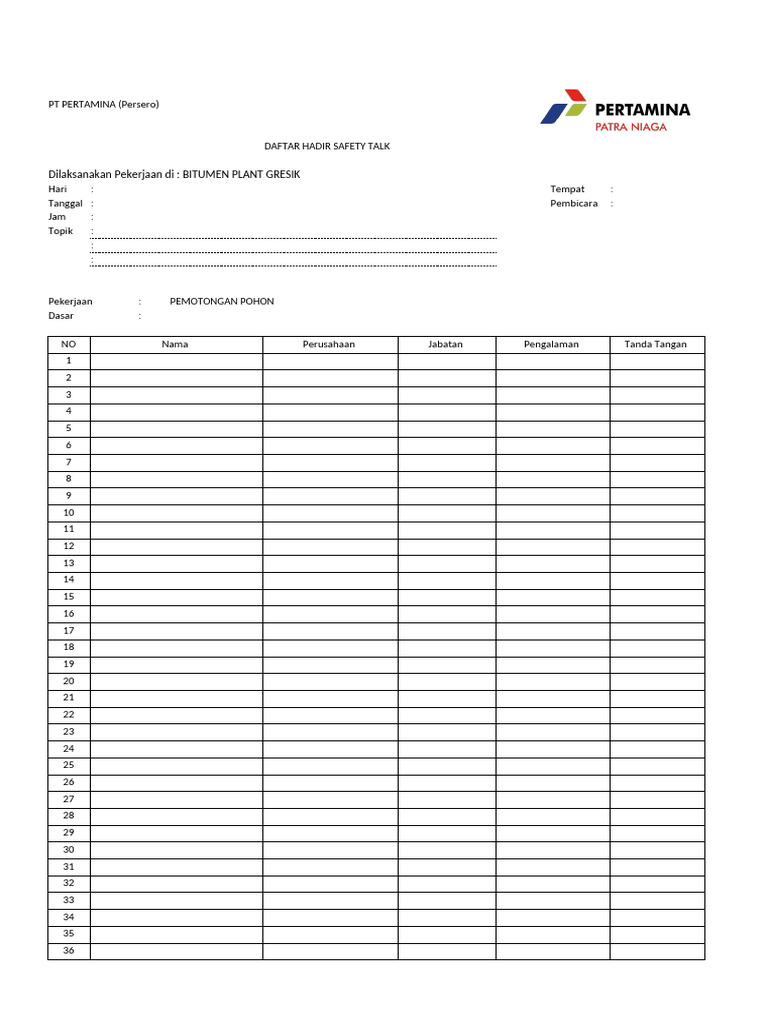 FORM SAFETY TALK | PDF
