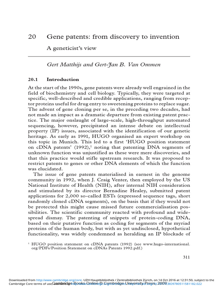 Gene_patents_from_discovery_to_invention_A_geneticists_view | PDF ...