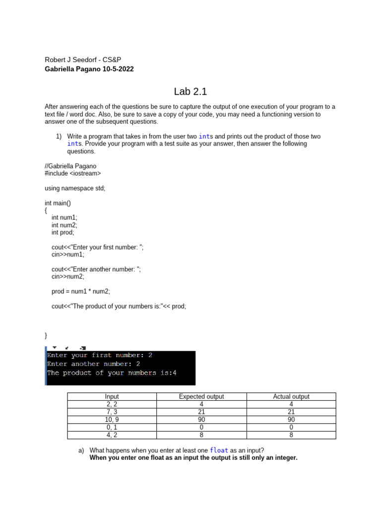 Lab 2.1-1 | PDF | Namespace | Software Lab 2.1-1 | PDF | Namespace | Software
