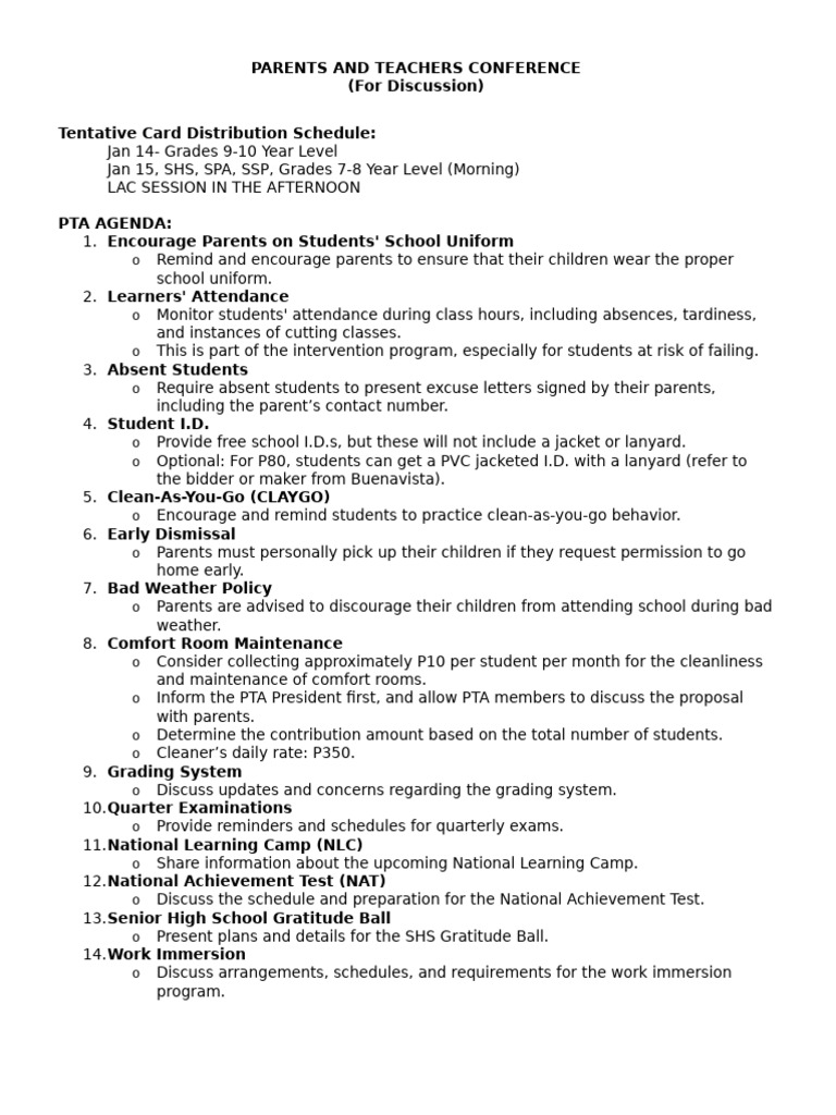 Parent-Teachers Meeting | PDF