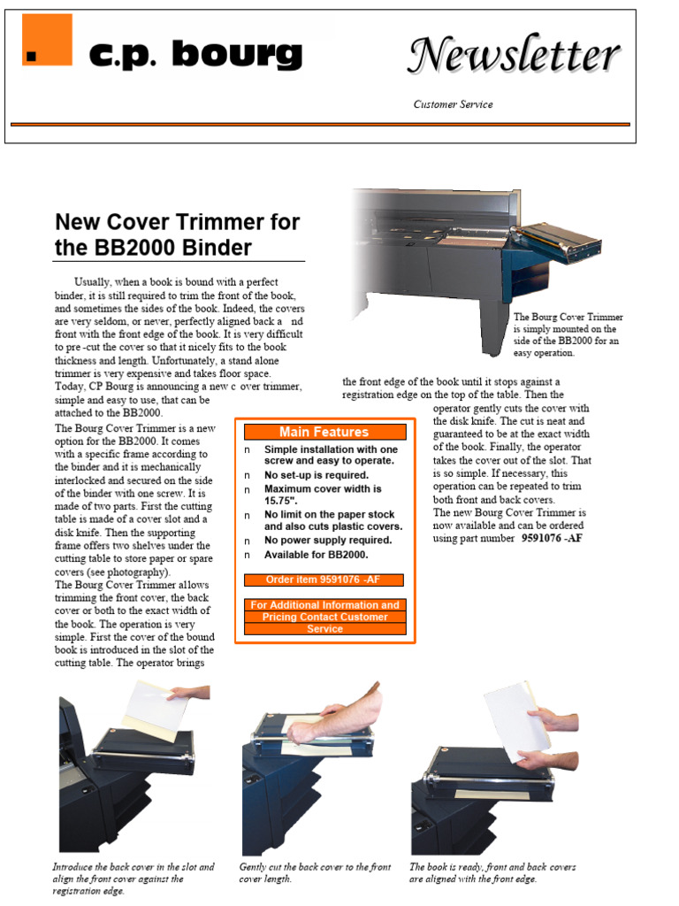 BB2000 Cover Trimmer | PDF