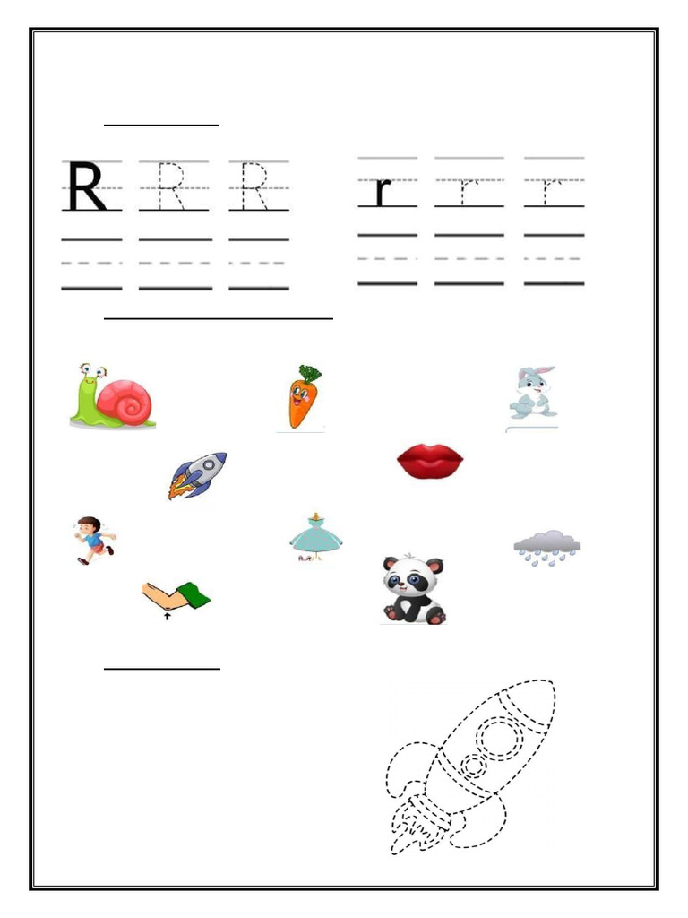 letter Rr work sheet (1) | PDF