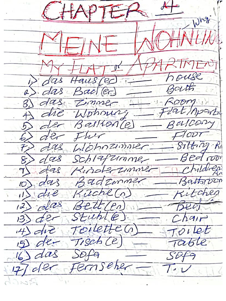 Deutsch Note CHP 4 | PDF