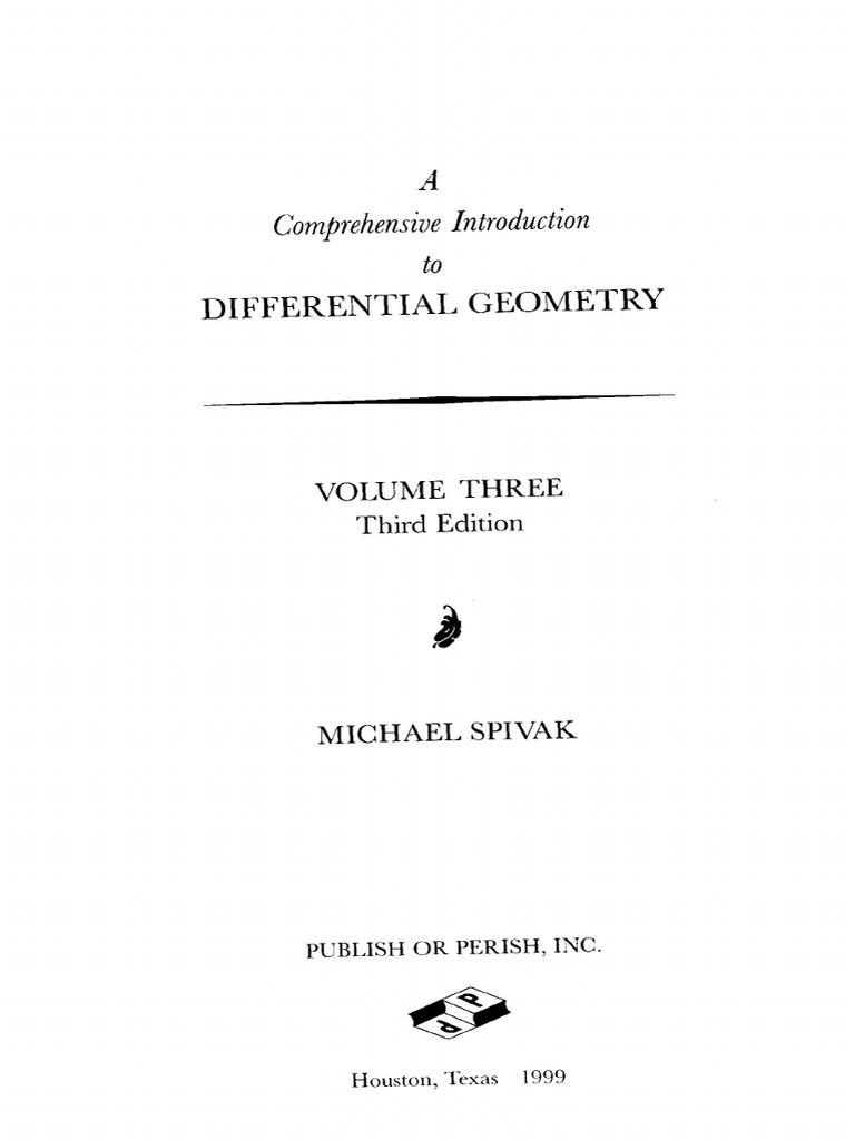 A Comprehensive Introduction To Differential Geometry Vol 3 3rd Edition Compress | PDF