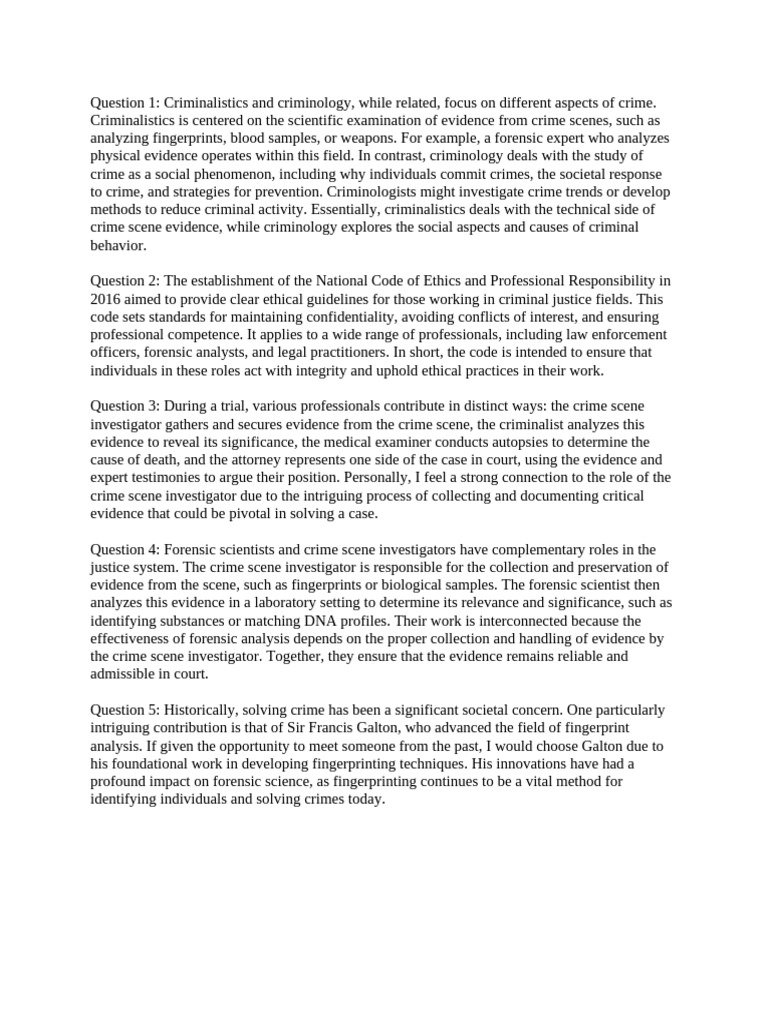 Forensic Science and Criminalistics Overview | PDF | Forensic Science ...