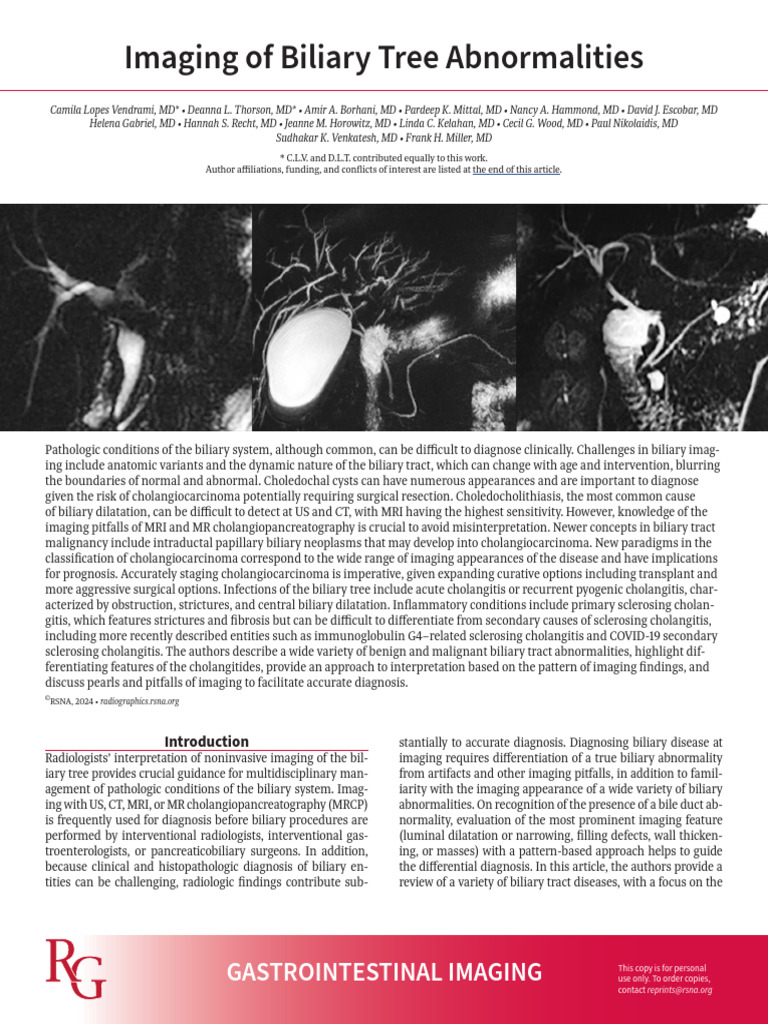 lopes-vendrami-et-al-2024-imaging-of-biliary-tree-abnormalities | PDF | Liver | Gallbladder