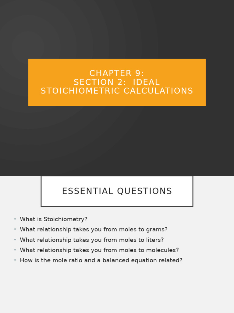 Chapter 9 - Stoichiometry | PDF | Stoichiometry | Mole (Unit)